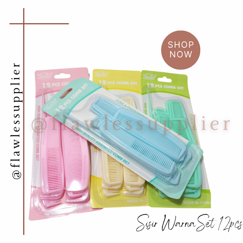 Jual SISIR RAMBUR SET 12PCS COMB SET SISIR SALON LENGKAP BERBAGAI MACAM ...