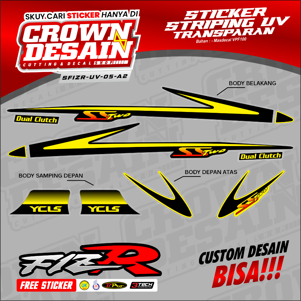 Jual Striping Transparan Fiz R Custom Ss Two - Stiker Striping Yamaha ...