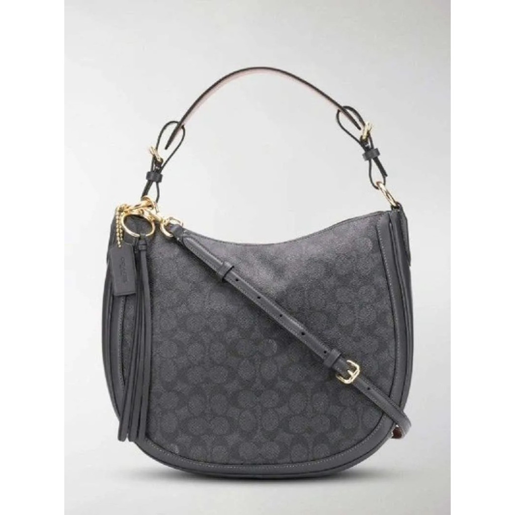Jual TAS COACH sutton hobo in signature canvas Black Coach 100% ...