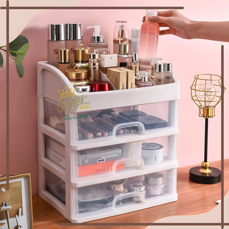 Jual Rak Kosmetik Laci 3 Susun Rak Make Up Kotak Penyimpanan Kosmetik ...