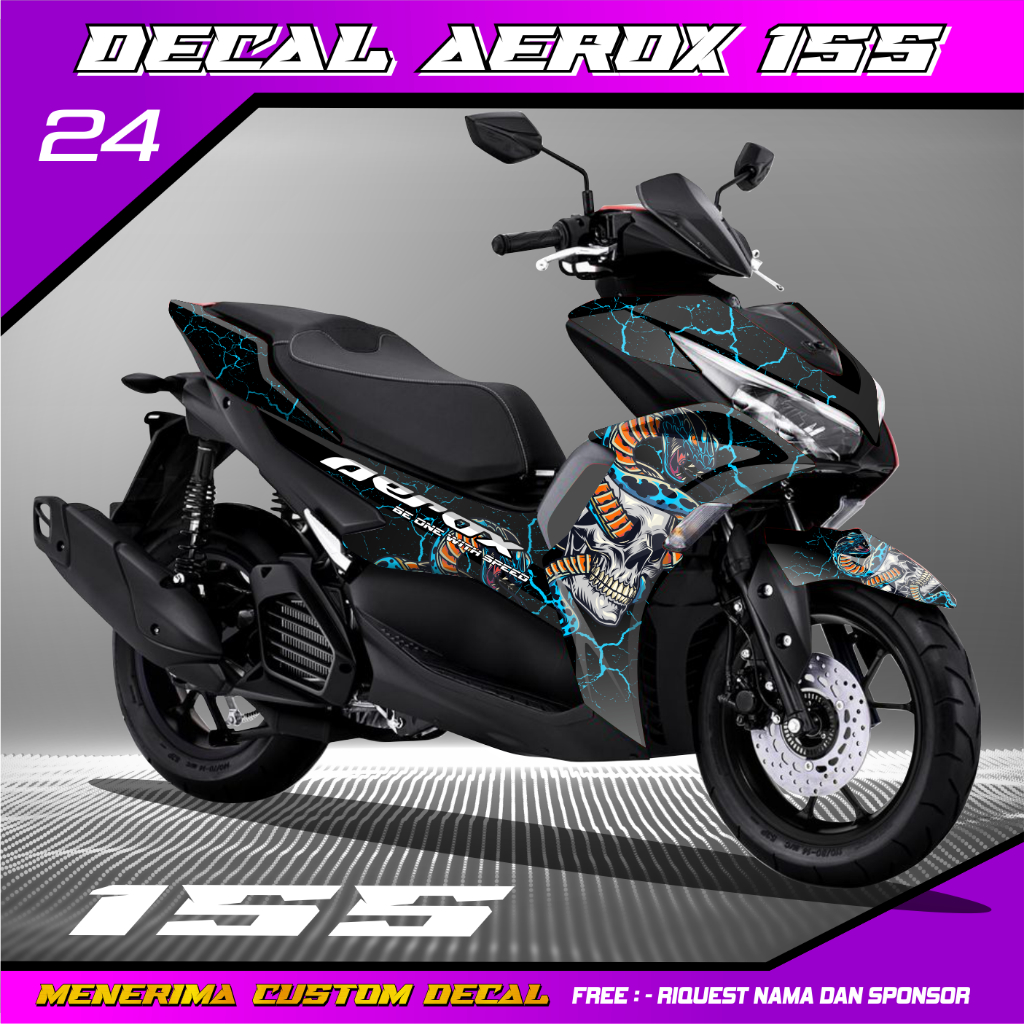 Jual Decal Stiker Aerox Nvx 155 Connected Full Body Hitam | Shopee ...