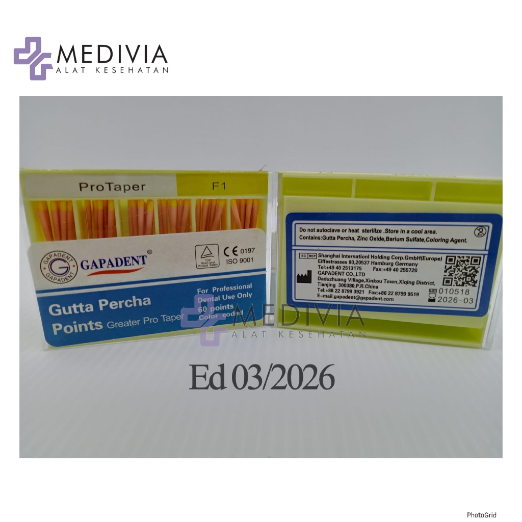 Jual Gutta percha protaper f1-f3 f1 f2 f3 metabiomed gapadent guttap ...