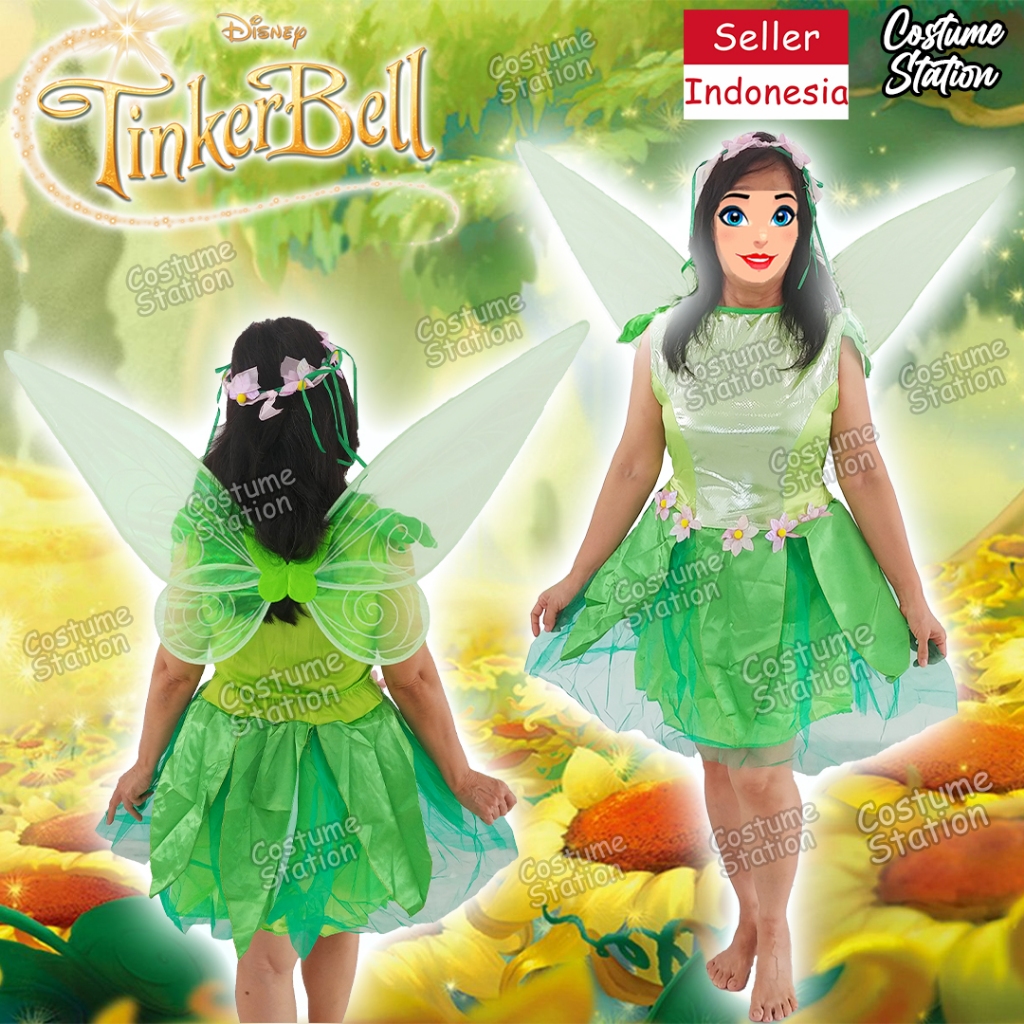 Jual Kostum Tinkerbell / Costume Princess Fairy Peri Peter Pan Wanita ...