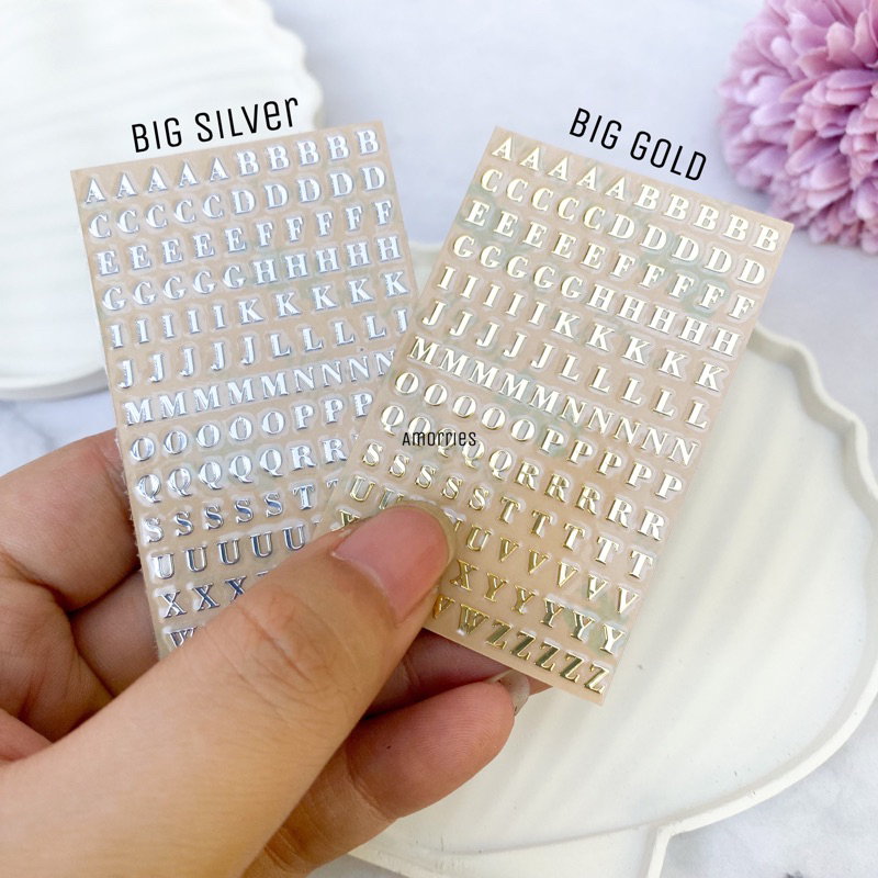 Jual DIY sticker huruf gold silver rosegold alphabet Emas abjad resin ...