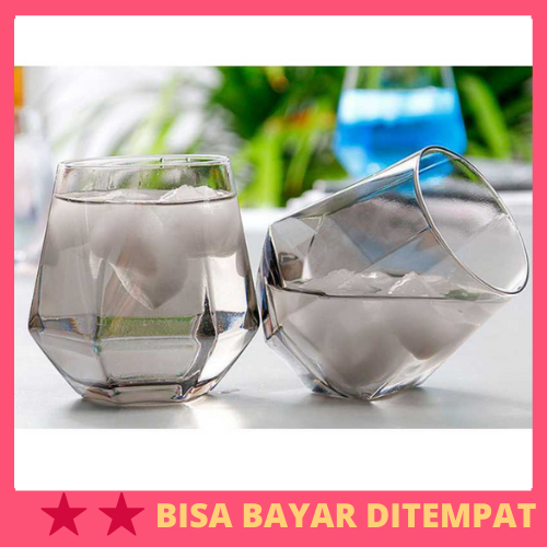 Jual Gelas Minuman Diamond Crystal Glass Cup 310 ml / Gelas Cangkir ...