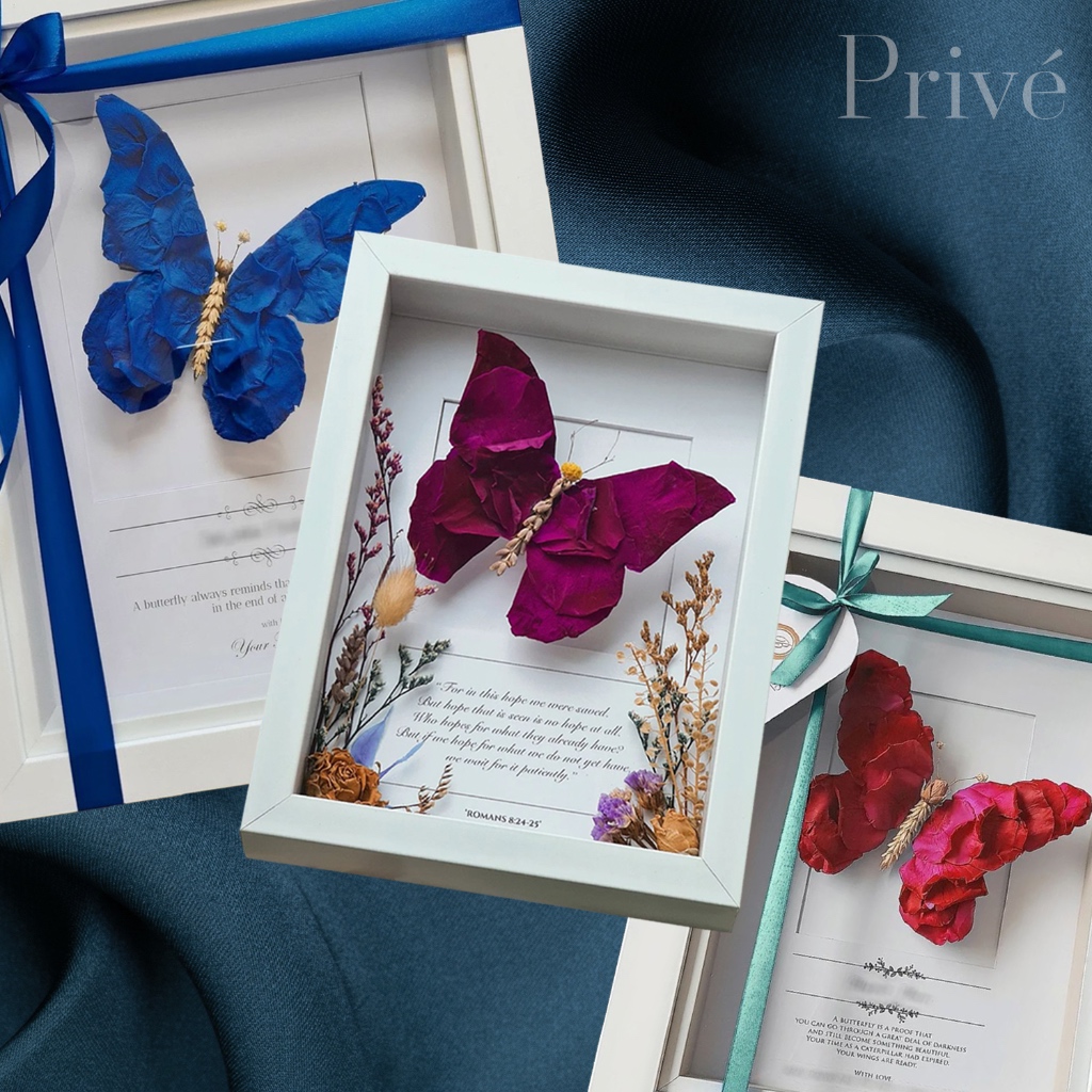 Jual STANDARD FRAME Butterfly Preserved Rose Flower | Bunga Mawar Asli ...