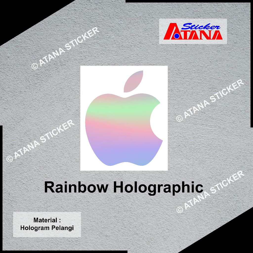 Jual Stiker Cutting Hologram Chrome Apple Logo Emblem Apel Steve Jobs ...