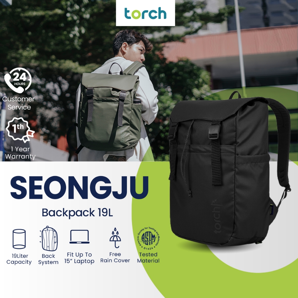 Jual TORCH Seongju Tas Ransel Punggung Sekolah Kerja Travelling Laptop Pria Wanita Tahan Air 19 ...