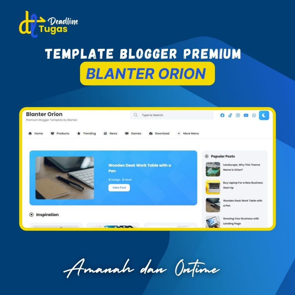 Jual Template Blogger Premium Blanter Orion Toko Sederhana | Shopee Indonesia