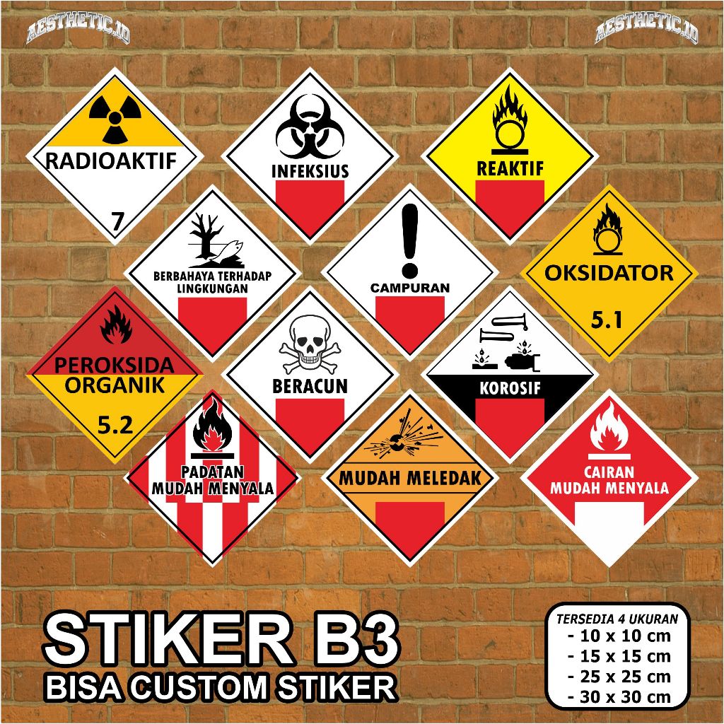 Jual Stiker Label Tanda Simbol Limbah B3 Stiker Bahan Berbahaya dan ...