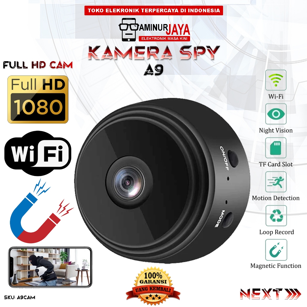Jual CCTV Camera A9 IP Wifi Kamera Hidden Spy Cam Mini Pengintai Pengawas Keamanan Tersembunyi ...