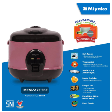 Jual Miyako MCM-512 C SBC Magic Com Miyako 1,2 Liter MCM 512C SBC ...