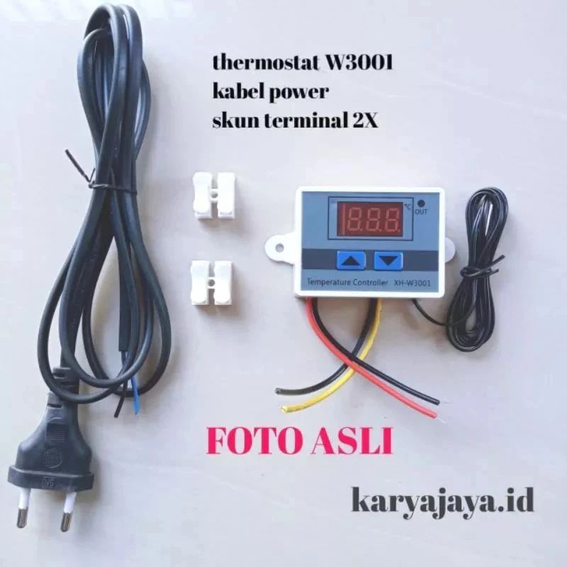 Jual paket tetas telur thermostat digital W3001, termometer gea ...