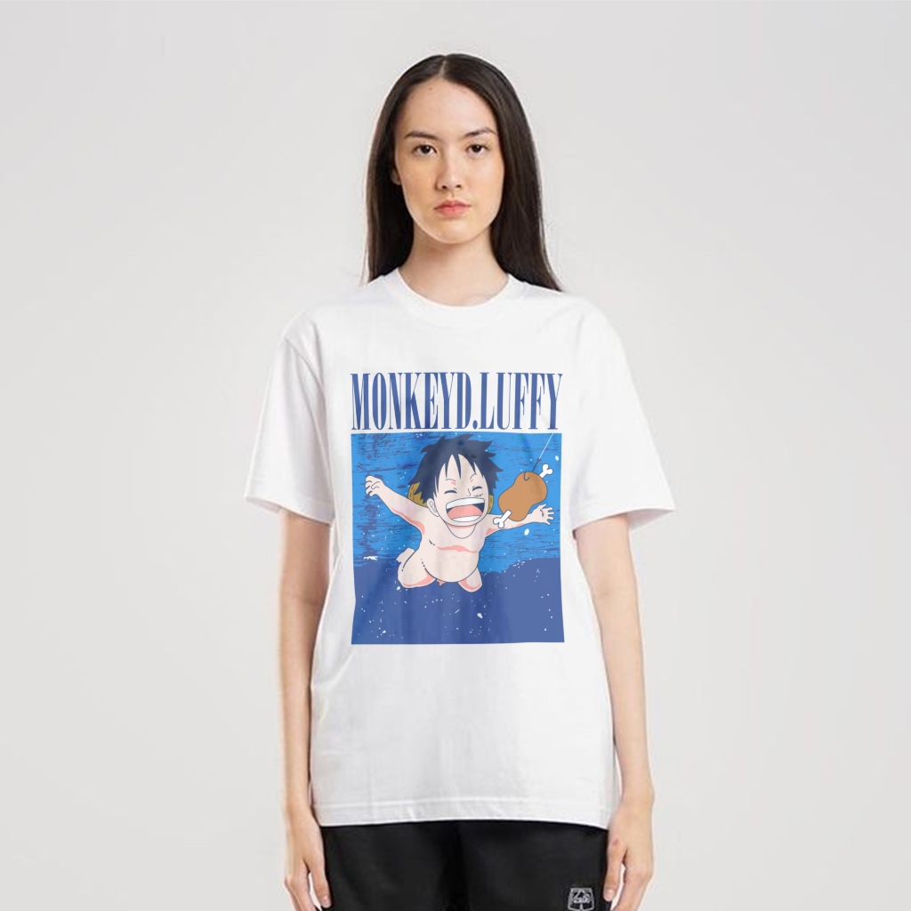 Jual Kaos Anime One Piece Monkey D Luffy Putih | Shopee Indonesia