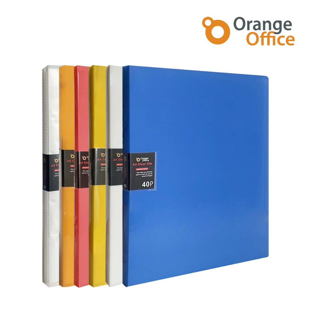 Jual Korea A4 Enamel Ultrasonic Clear File 40 sheets / Orange Office ...