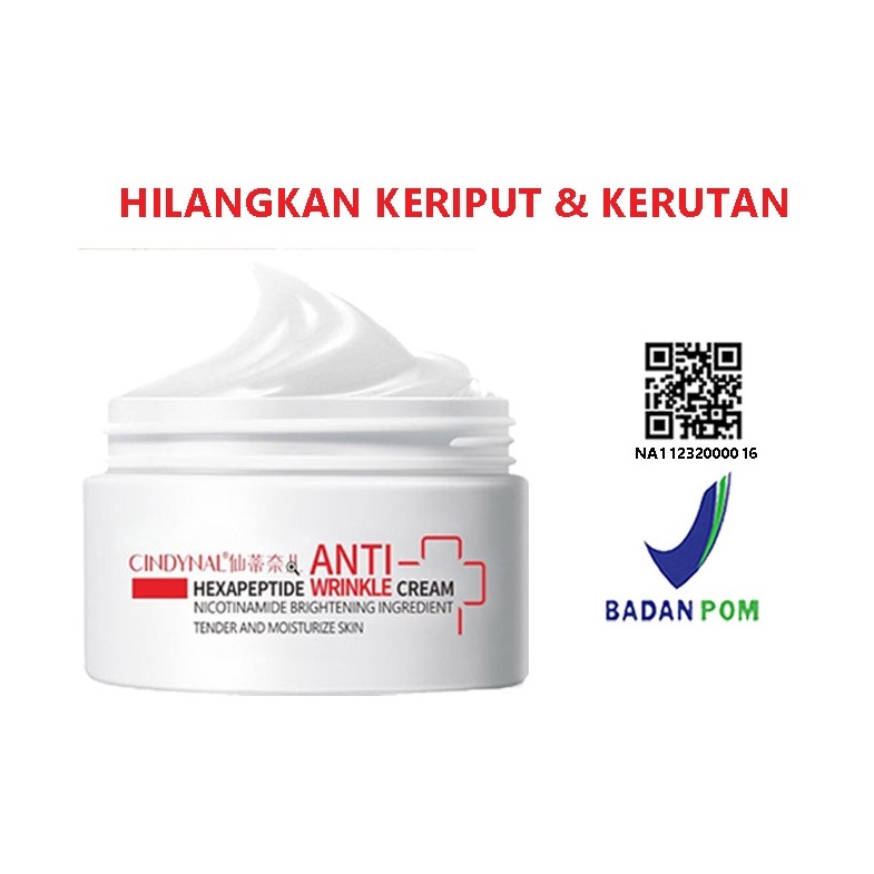 Jual BPOM CINDYNAL Hexapeptide Krim Pemutih dan Pelembab Wajah Anti ...
