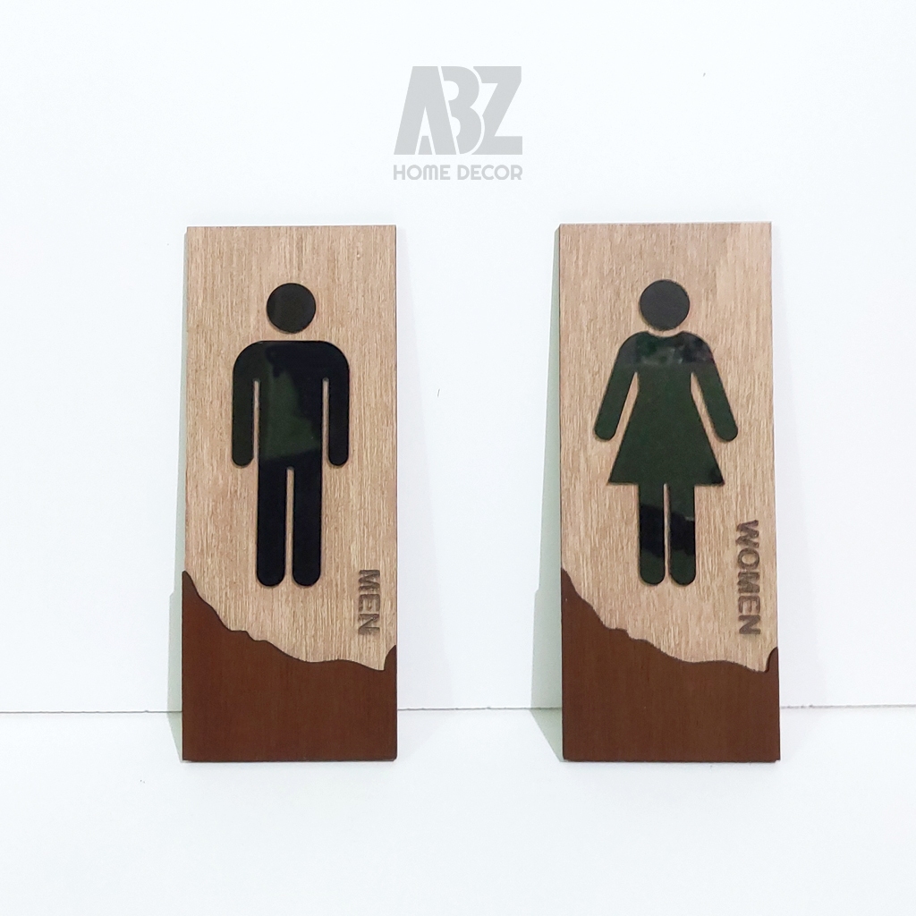 Jual Hiasan Dinding Kayu Akrilik Papan Tanda Toilet Sign Timbul ...