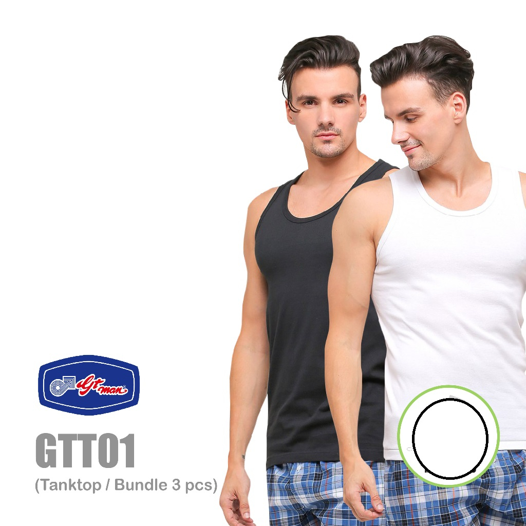Jual ORIGINAL Singlet GT Man Hitam/ Putih/Dalaman Pria S-XL - Makassar ...