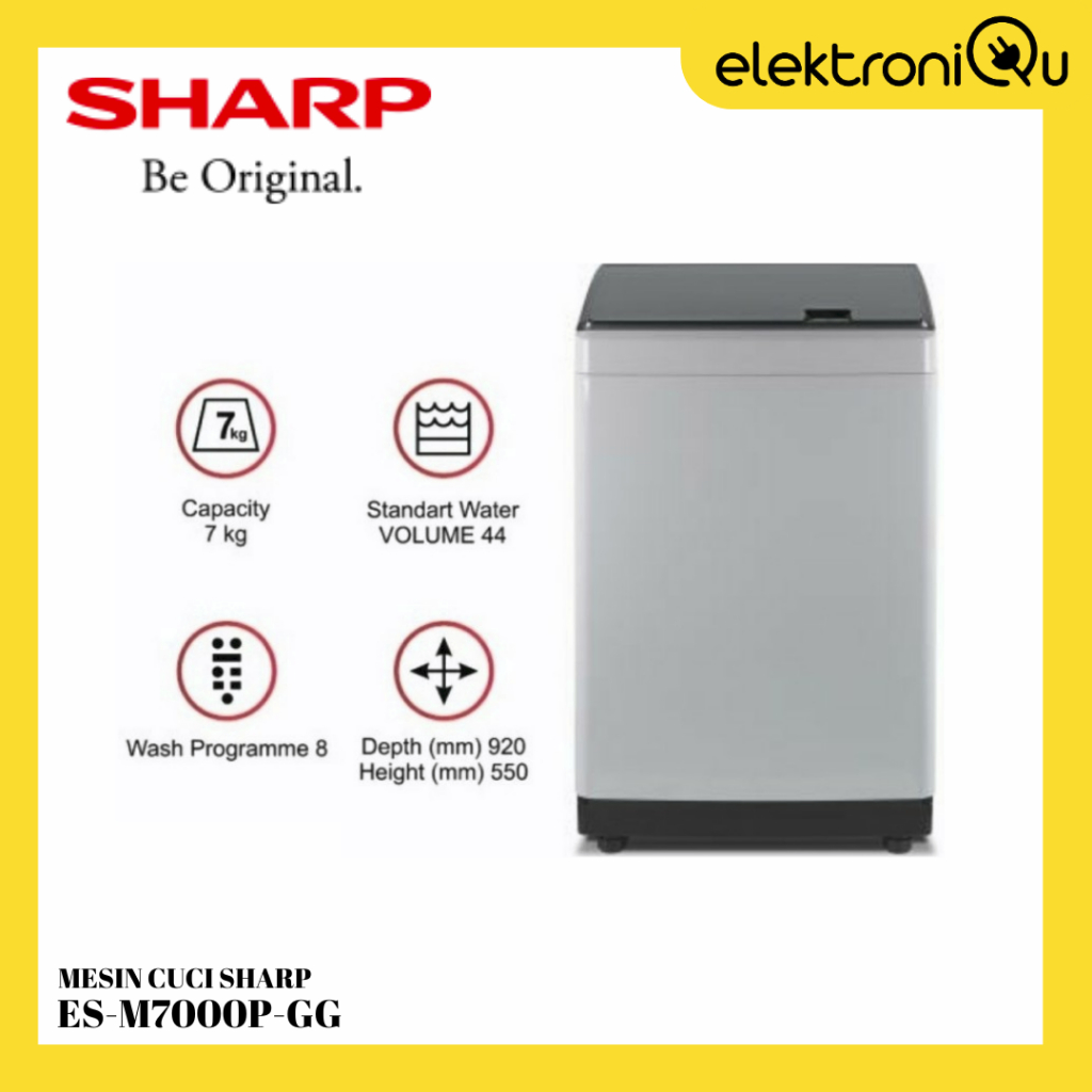 Jual MESIN CUCI SHARP ES-M7000P-GG TOP LOADING 7 KG | Shopee Indonesia