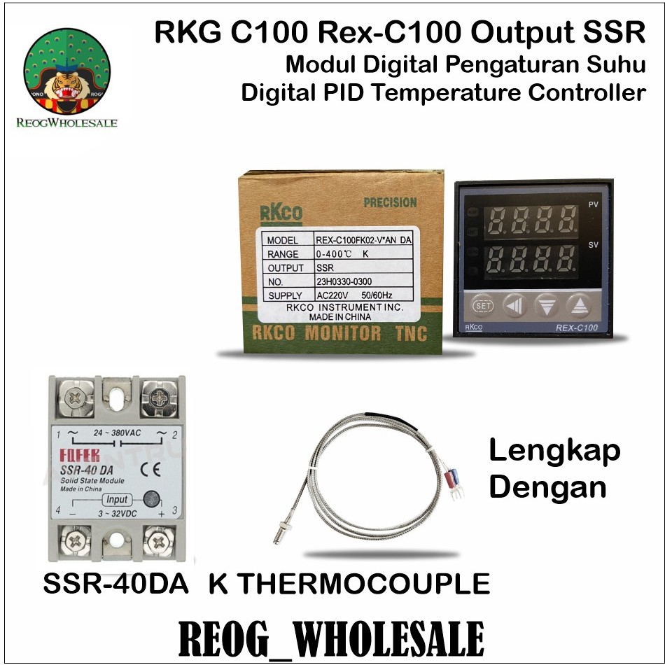 Jual PID Rex C100 Temperature Thermostat Thermocouple Controller Output SSR | Shopee Indonesia