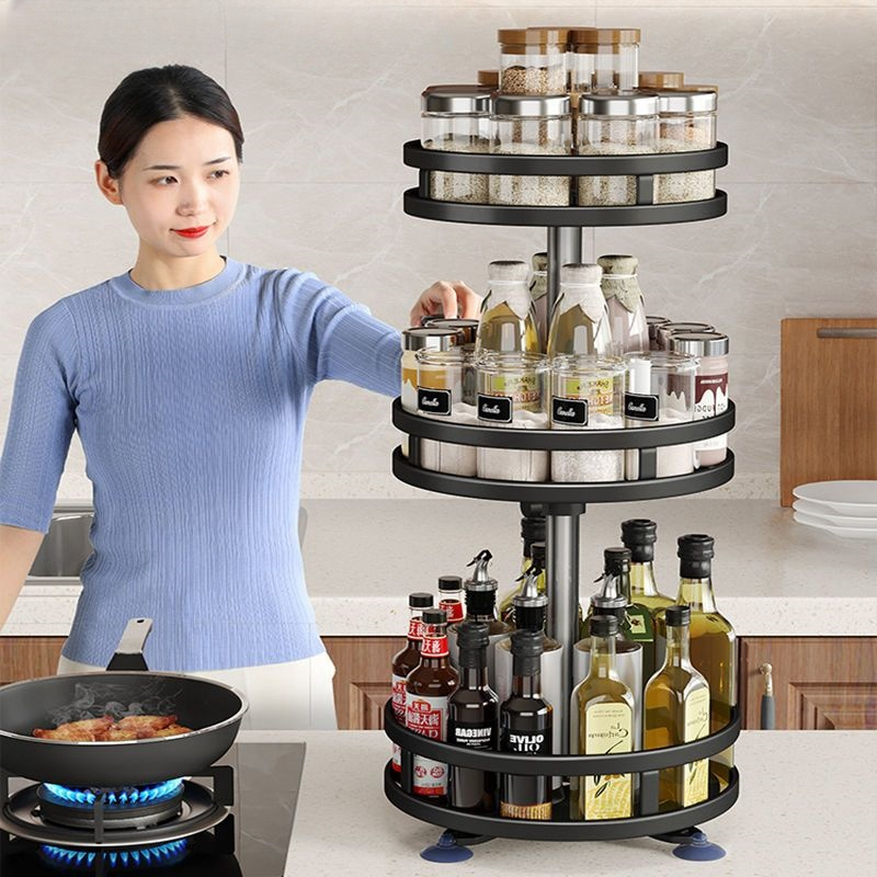 Jual Rak Bumbu Berputar 360 Derajat Dapur Di Bawah Wastafel Rak Panci ...