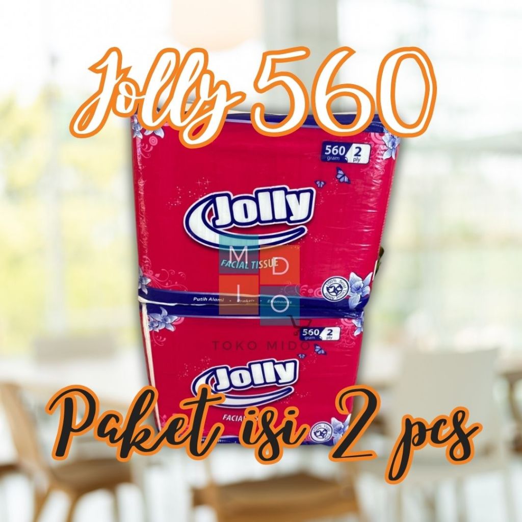 Jual tisu JOLLY Facial Tissue 560 Sheets 2 Ply PAKET 2 PACK PROMO ...