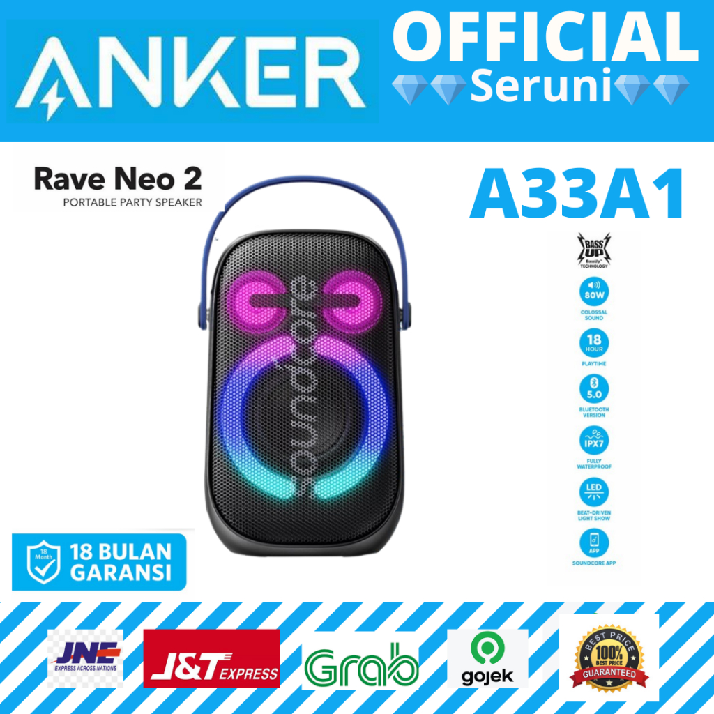Jual Speaker Bluetooth Soundcore "by anker " Rave Neo 2 - A33A1 ...