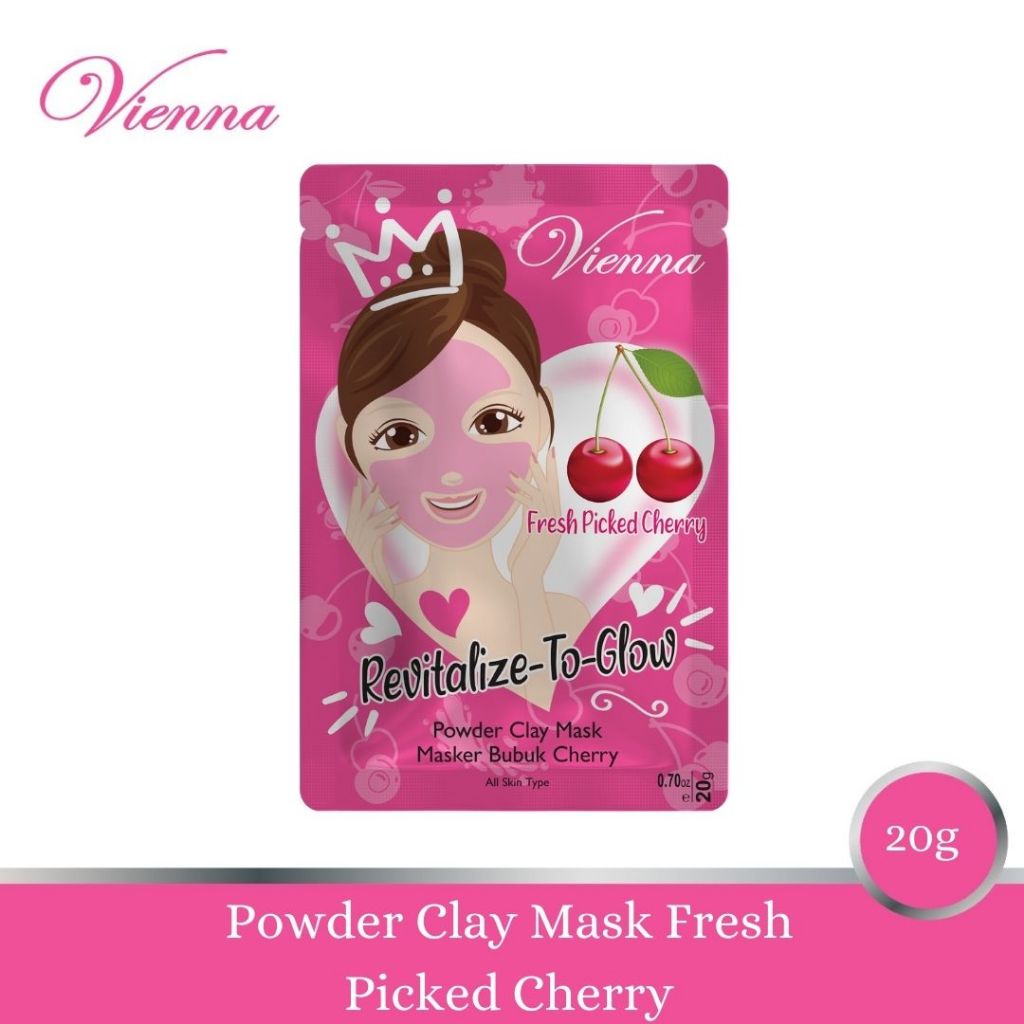 Jual VIENNA POWDER CLAY MASK REVITALIZE TO GLOW FRESH PICKED CHERRY ...