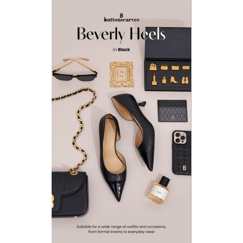 Jual Beverly Heels Black Brown Bone Buttonscarves Bs Bslady Store ...