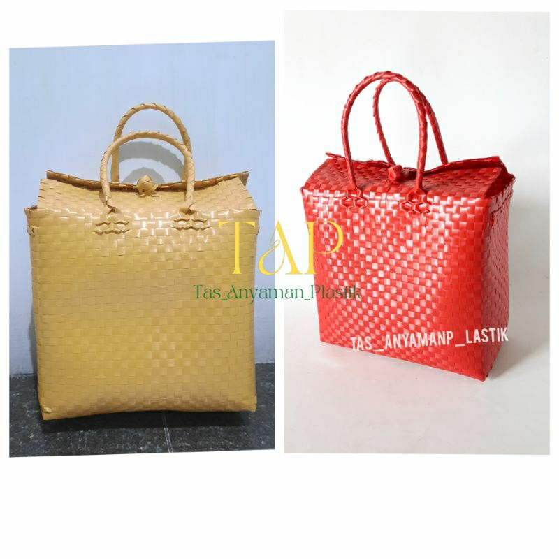 Jual READY STOK Tas Anyaman Souvenir Belanja Custom Anyam Plastik Tas ...