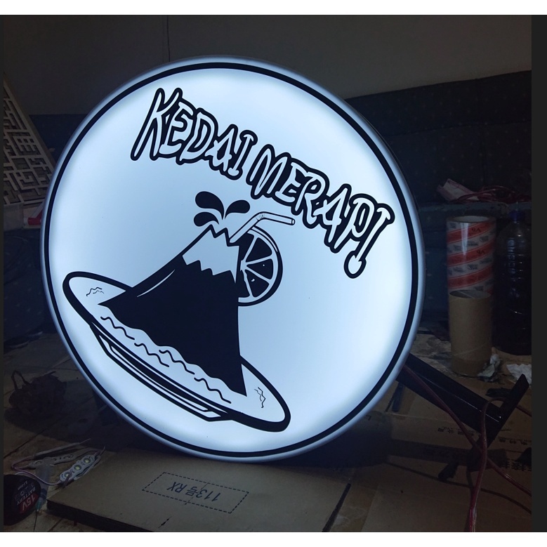 Jual NEON BOX OUTDOOR INDOOR Custom Premium 2 SISI 30cm 40cm 50cm BULAT ...