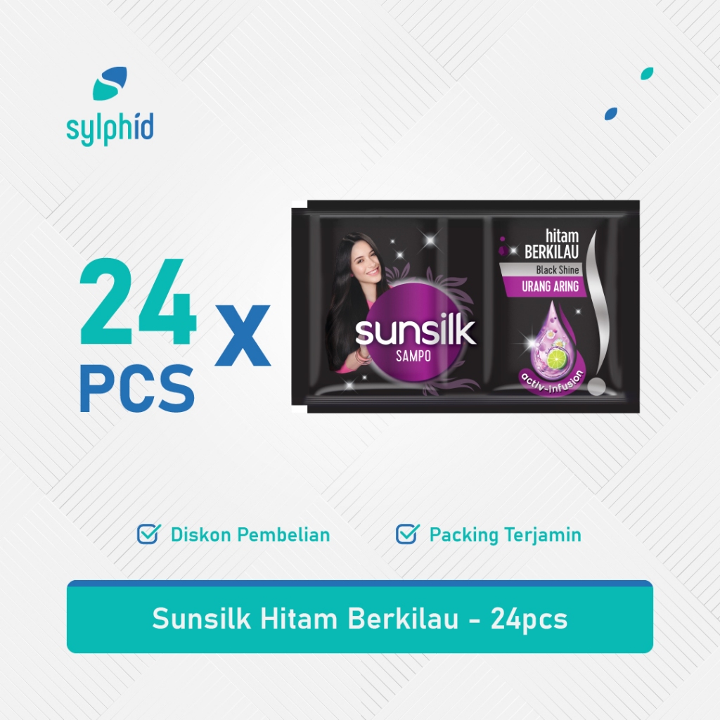 Jual Sunsilk Black Shine Shampoo 9 ml / Sampo Sachet Hitam Berkilau (24 ...