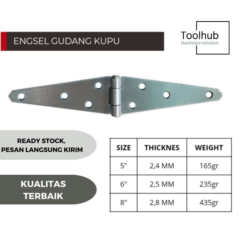 Jual ENGSEL GUDANG CHROM | Engsel pintu gudang | Engsel gudang besar ...