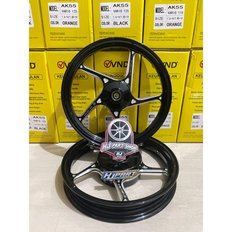 Jual VND Velg AK 55 F 1.60x14 & R : 1.85x14 Vario 125/Vario 150 VELG PELAK VND AK 55 VARIO 125 ...