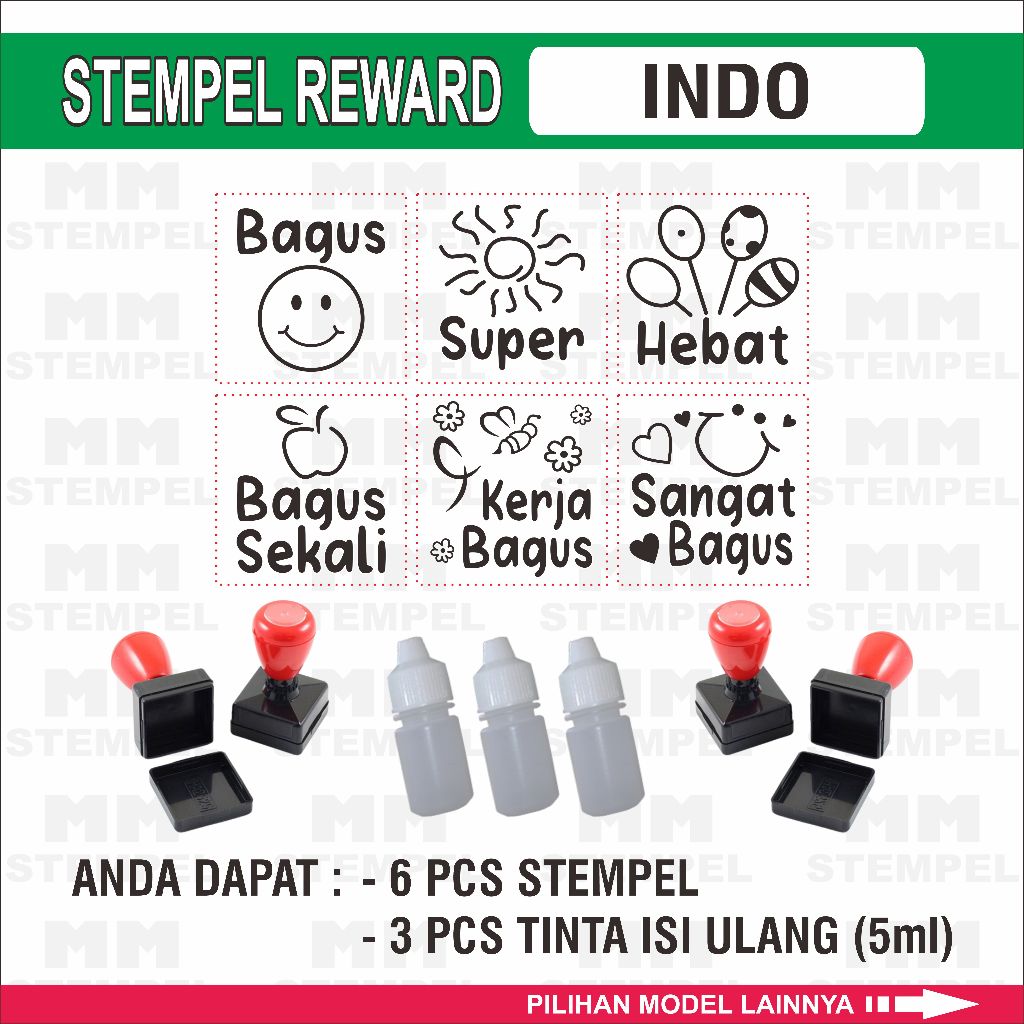 Jual Paket Stempel Reward / Stempel Penilaian Guru + Tinta Refill ...
