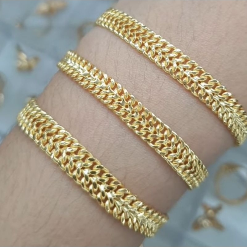 Jual Gelang Rantai Stang Double Mas 24 (99/22K) | Shopee Indonesia