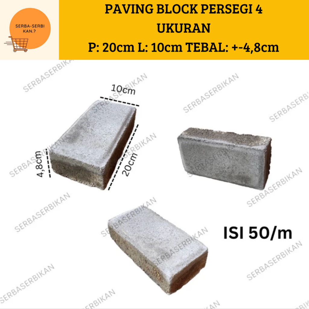 Jual PAVING BLOCK CONBLOK PERSEGI 4 BATAKO JALAN PER METER ISI 50 TEGAL ...