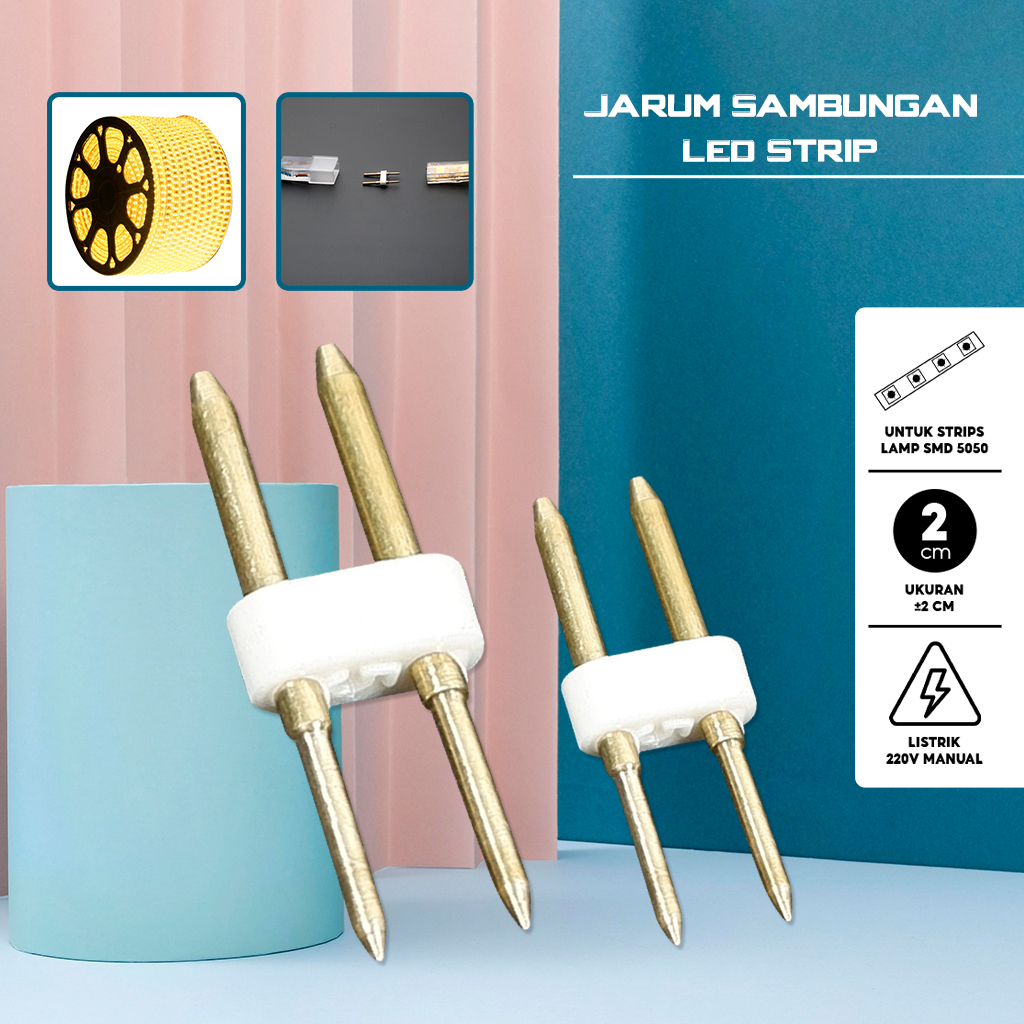 Jual Pin Jarum Sambungan Socket Lampu LED Strip Selang 5050 220V Jarum ...
