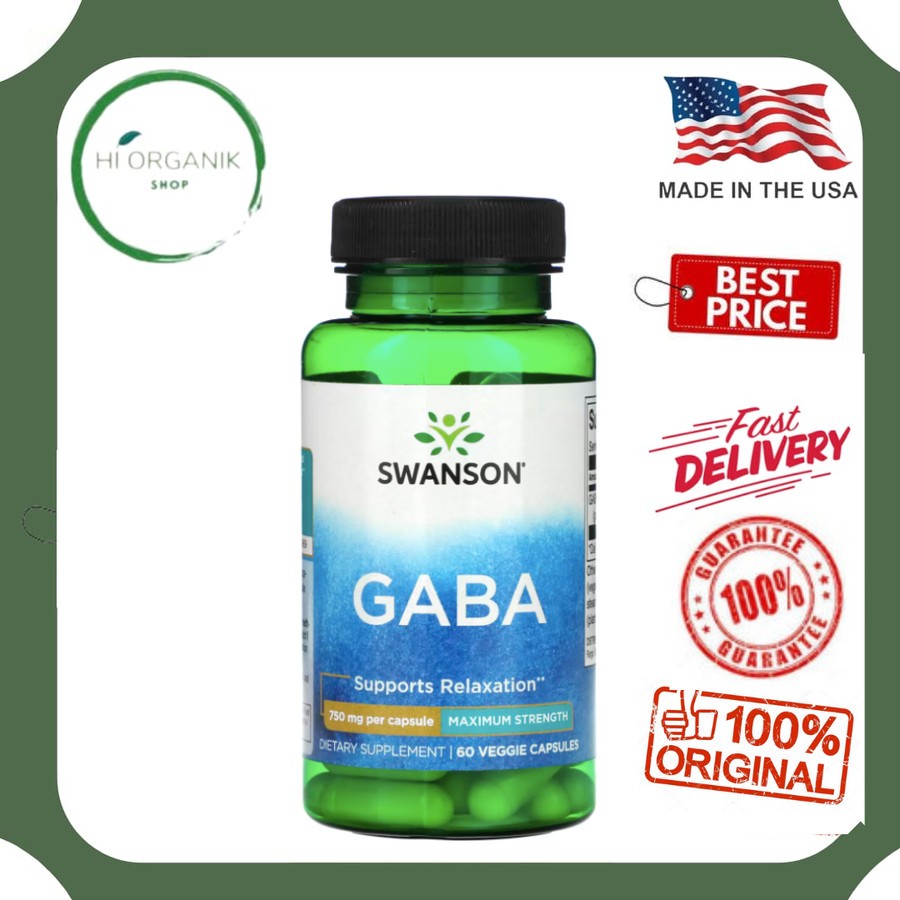 Jual Swanson GABA Maximum Strength 750 mg 60 Veggie Strength | Shopee ...
