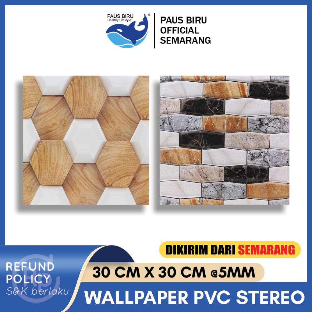Jual Paus Biru - Wallpaper Dinding 3D PVC Stereo Waterproof and ...