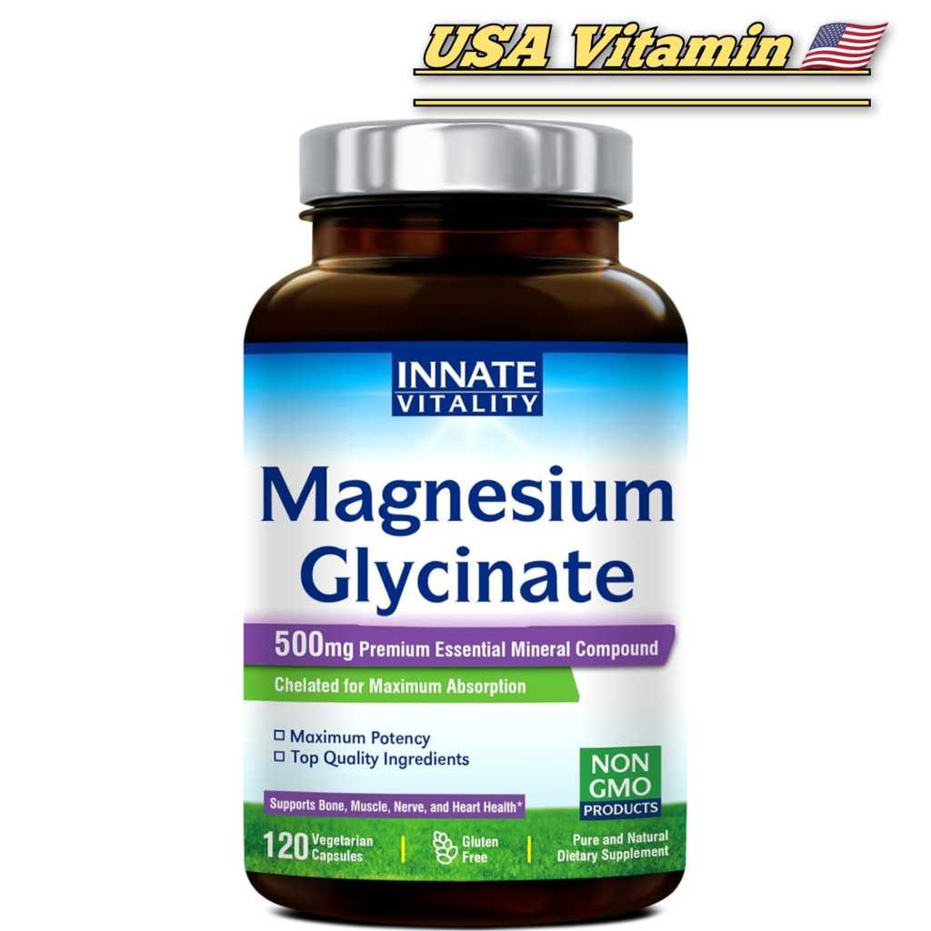 Jual Innate Vitality Magnesium Glycinate 500mg High Absorption Non-GMO ...