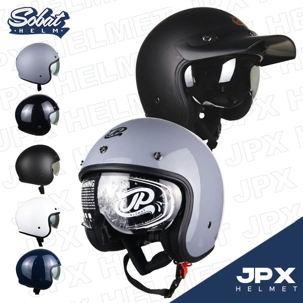 Jual Helm Retro JP Signature Open Solid HITAM DOFF Helm Half Face SNI ...