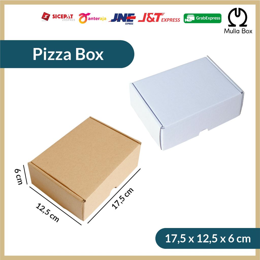 Jual Kardus Packing Pizza Box 17,5 x 12,5 x 6 cm Corrugated Die Cut ...
