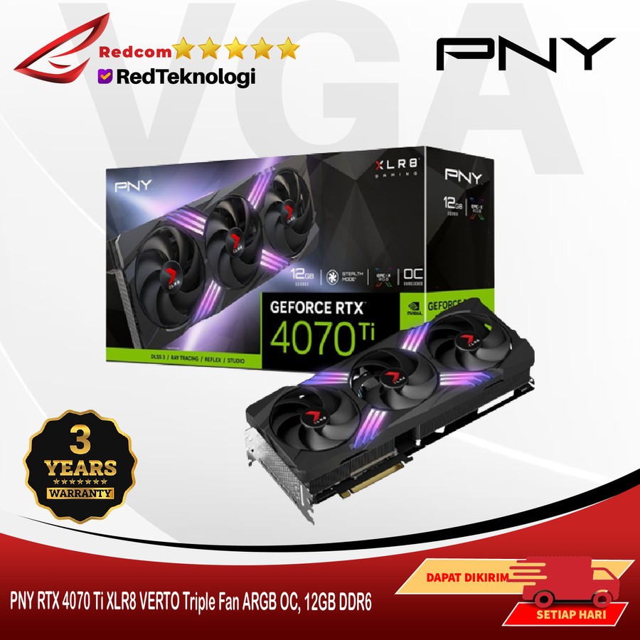 Jual PNY RTX 4070 Ti XLR8 VERTO Triple Fan ARGB OC, 12GB DDR6 | Shopee ...