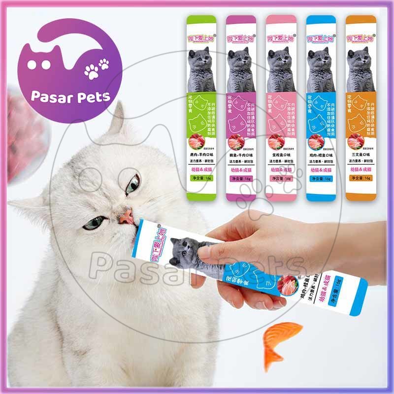 Jual 10pcs/50pcs snack hewan peliharaan cat strip 16g/strip kuing kecil ...