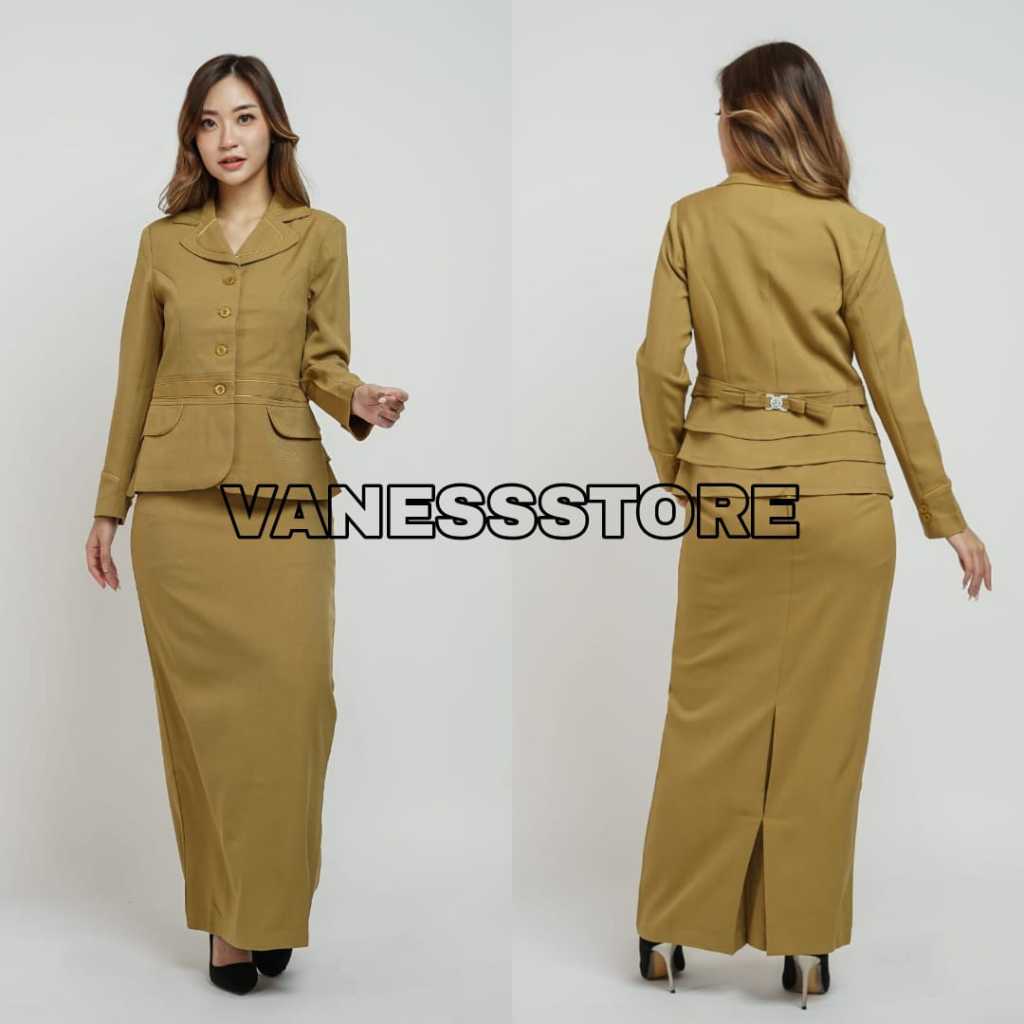 Jual Blazer Wanita / Seragam PNS / Baju PDH PNS Wanita / Baju Dinas Pemda Wanita / Baju Khaki ...