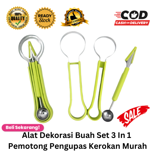 Jual [BISA COD] MURAH Alat Dekorasi Buah Set 3 In 1 Pemotong Pengupas ...