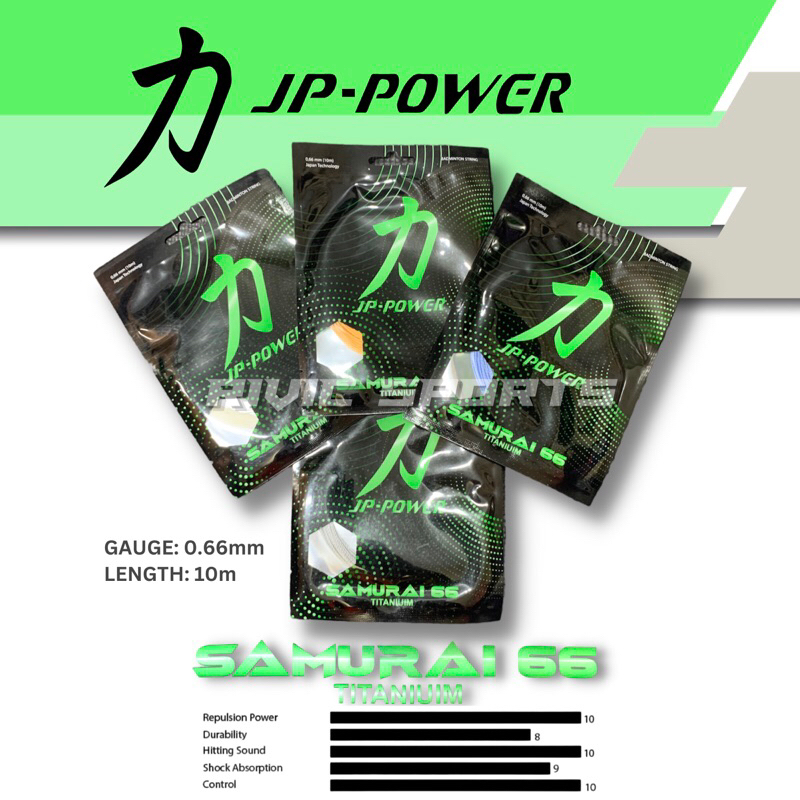 Jual Senar Badminton JP POWER SAMURAI 66 TITANIUM SENAR SERAT ORIGINAL ...