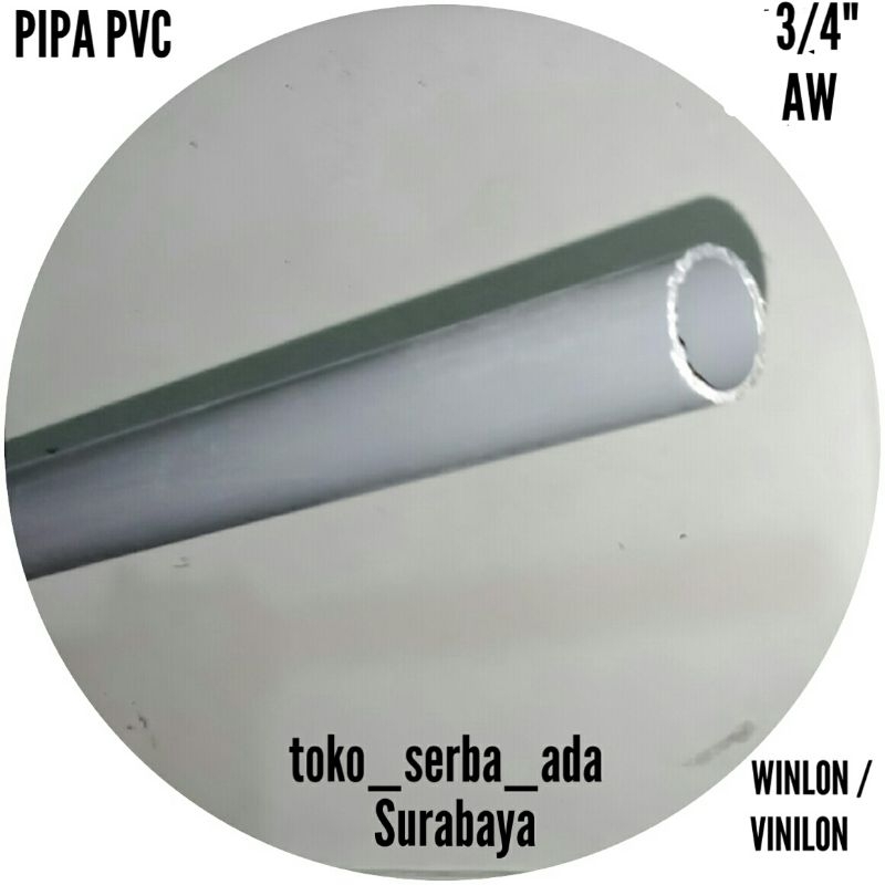 Jual Pipa PVC 3/4" AW abu-abu winlon/vinilon potongan 1 meter | Shopee ...