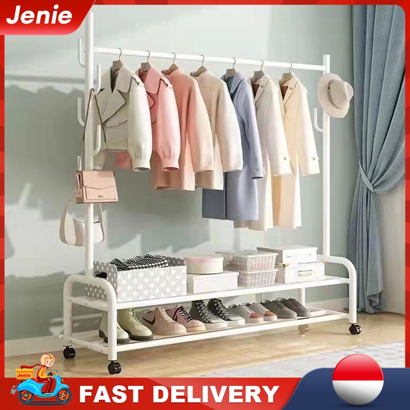 Jual Rak Gantungan Baju Stand Hanger Besi 150cm Rak hanger baju Jemuran ...